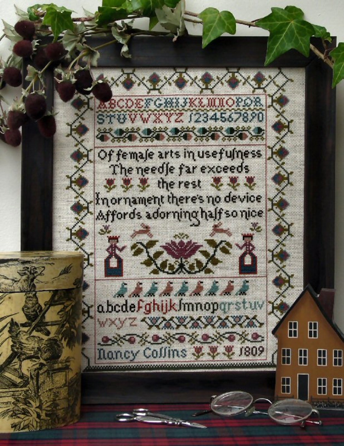 Cross Stitch Pattern Nancy Collins Sampler Antique | Etsy