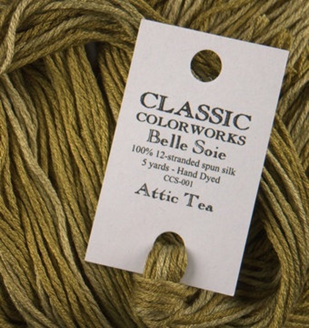 Belle Soie, Attic Tea, Classic Colorworks, 5 YARD Skein, Hand Dyed Silk ...