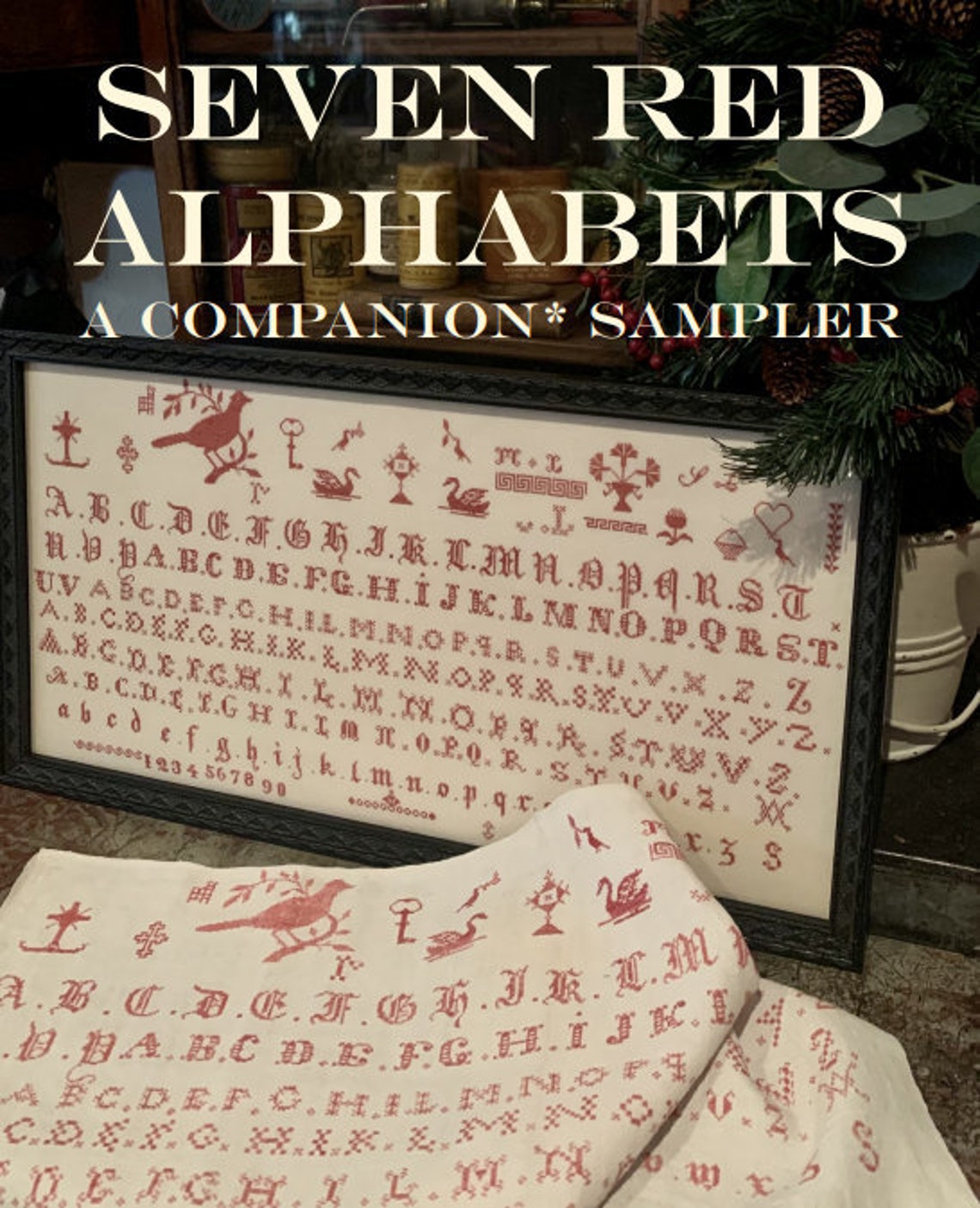 Counted Cross Stitch Seven Red Alphabets Alphabet Sampler | Etsy