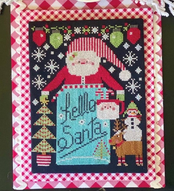Cross Stitch Pattern Hello Santa Christmas Decor Santa | Etsy