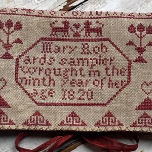 Counted Cross Stitch Pattern, Mary Robards Sampler Pocket, Flower ...