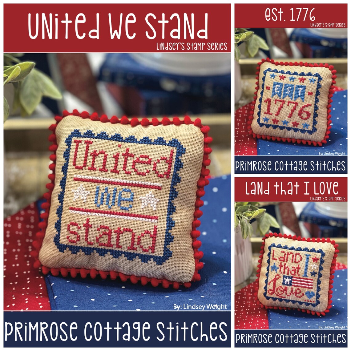 Counted Cross Stitch Pattern Patriotic Stamps United We - Etsy