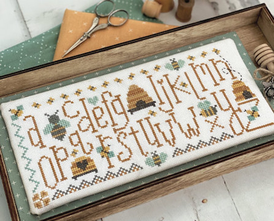 Counted Cross Stitch Pattern, A Bee C, Beehive Sampler, Garden Decor ...