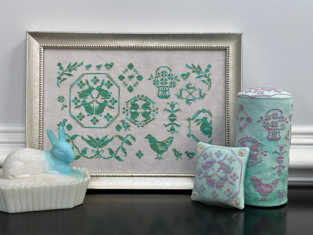 Counted Cross Stitch Pattern, Spring Quaker; Bunnies & Chicks, Spring ...