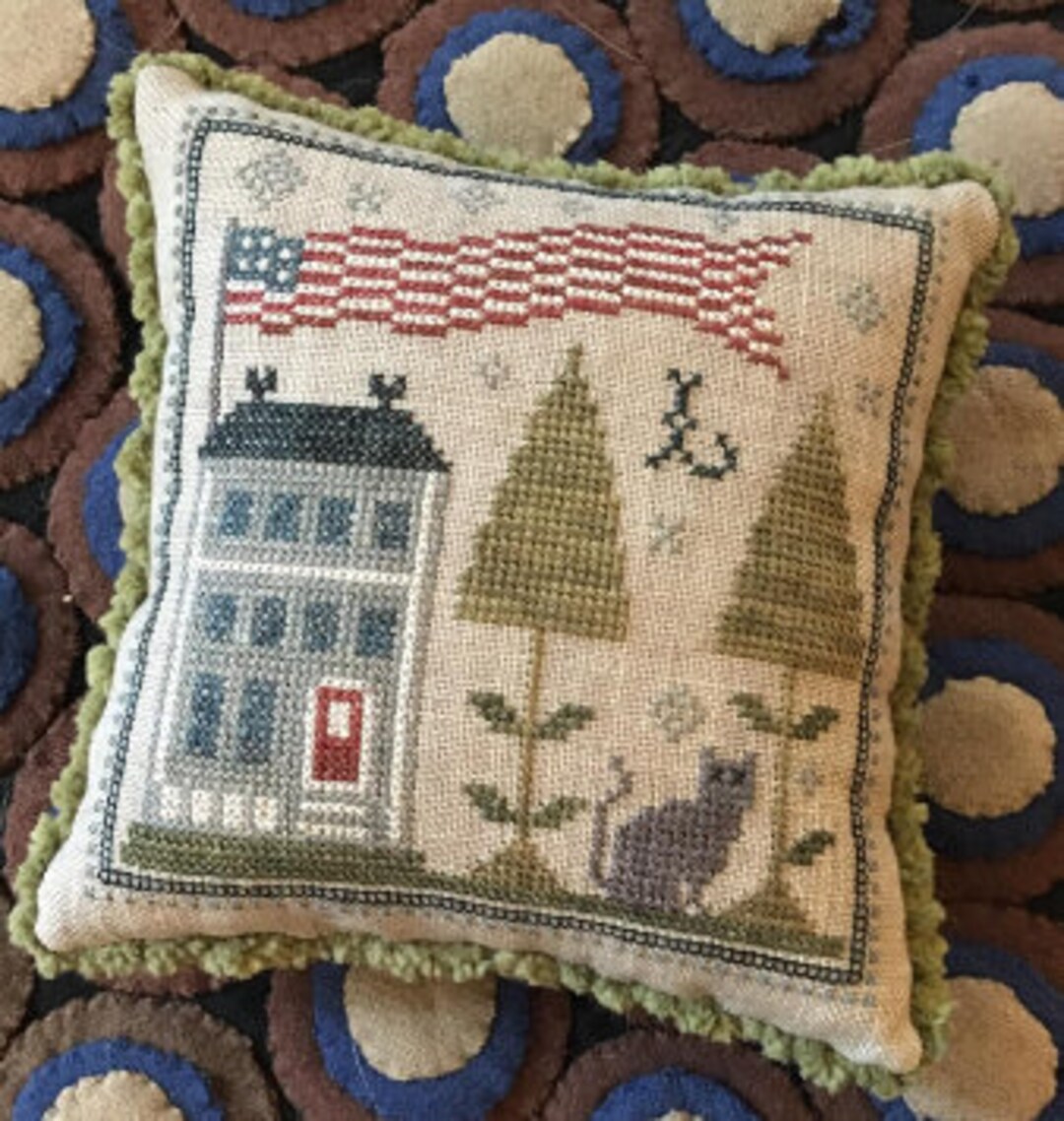 Counted Cross Stitch Pattern, Flag Day Pincushion, Patriotic Sampler ...