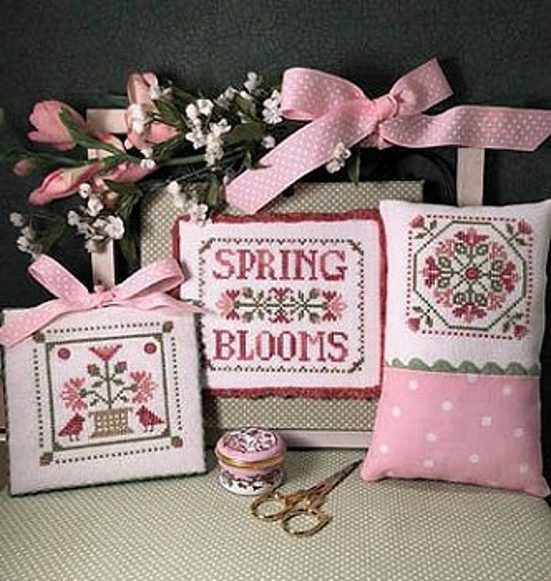 Counted Cross Stitch Pattern, Spring Blooms, Spring Flowers, Spring ...
