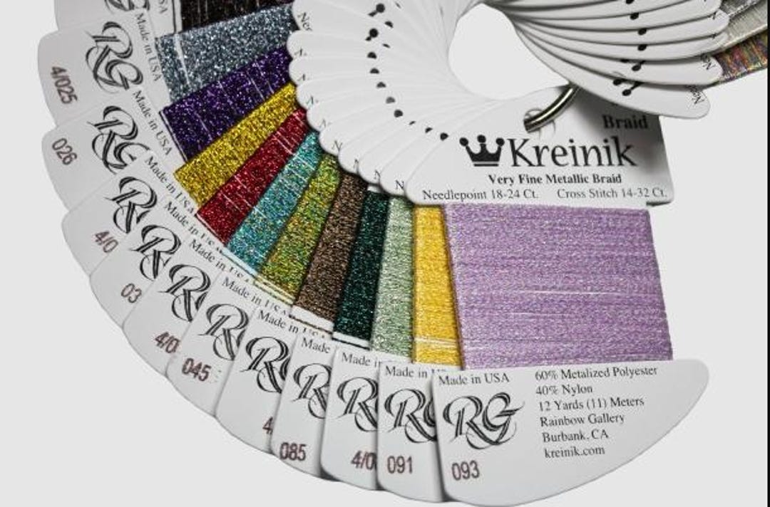 Kreinik, Metallic Braid, #4 Very Fine, Embroidery Thread, Embroidery ...
