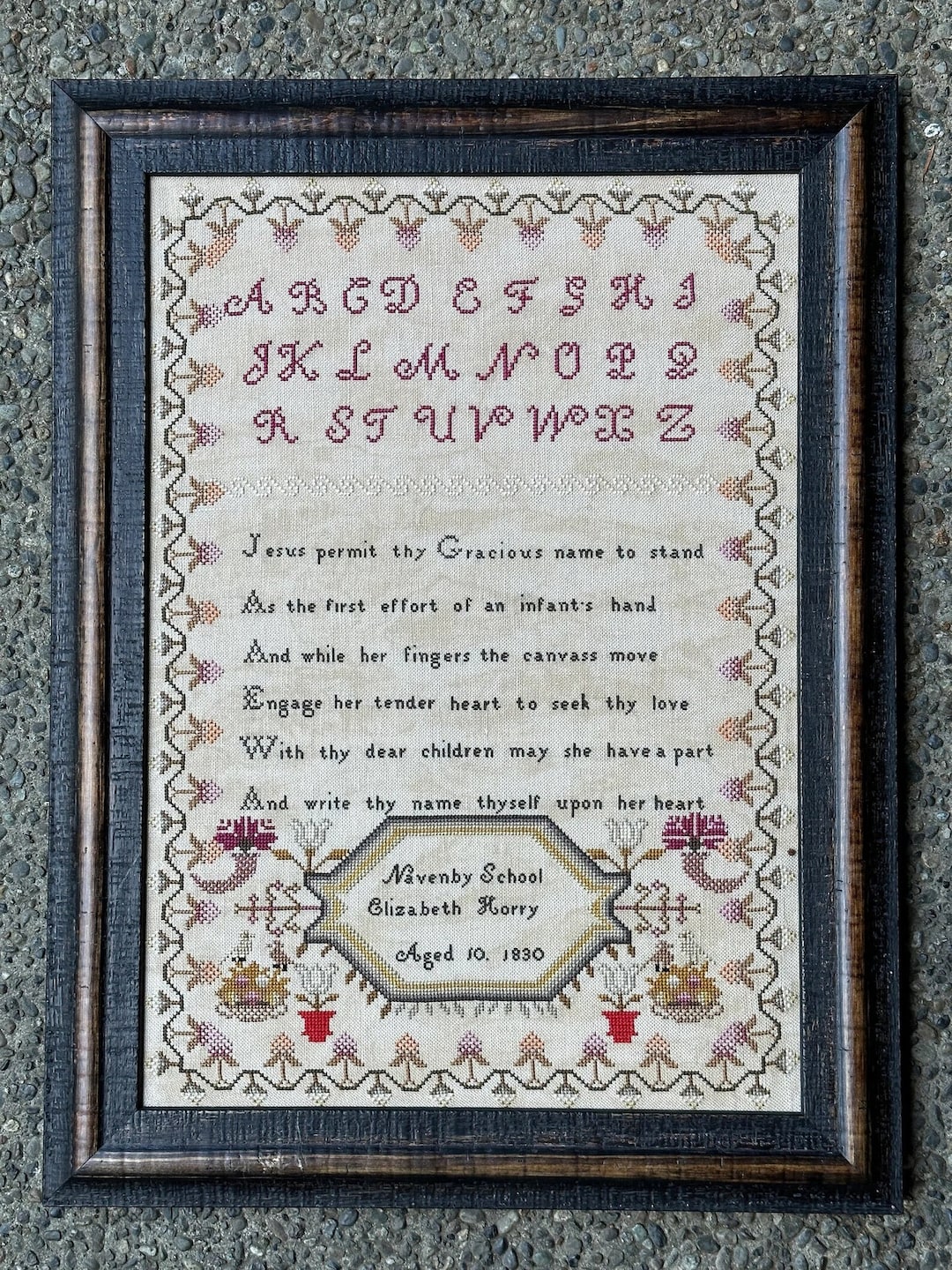 Counted Cross Stitch Pattern, Elizabeth Horry 1830, Reproduction ...