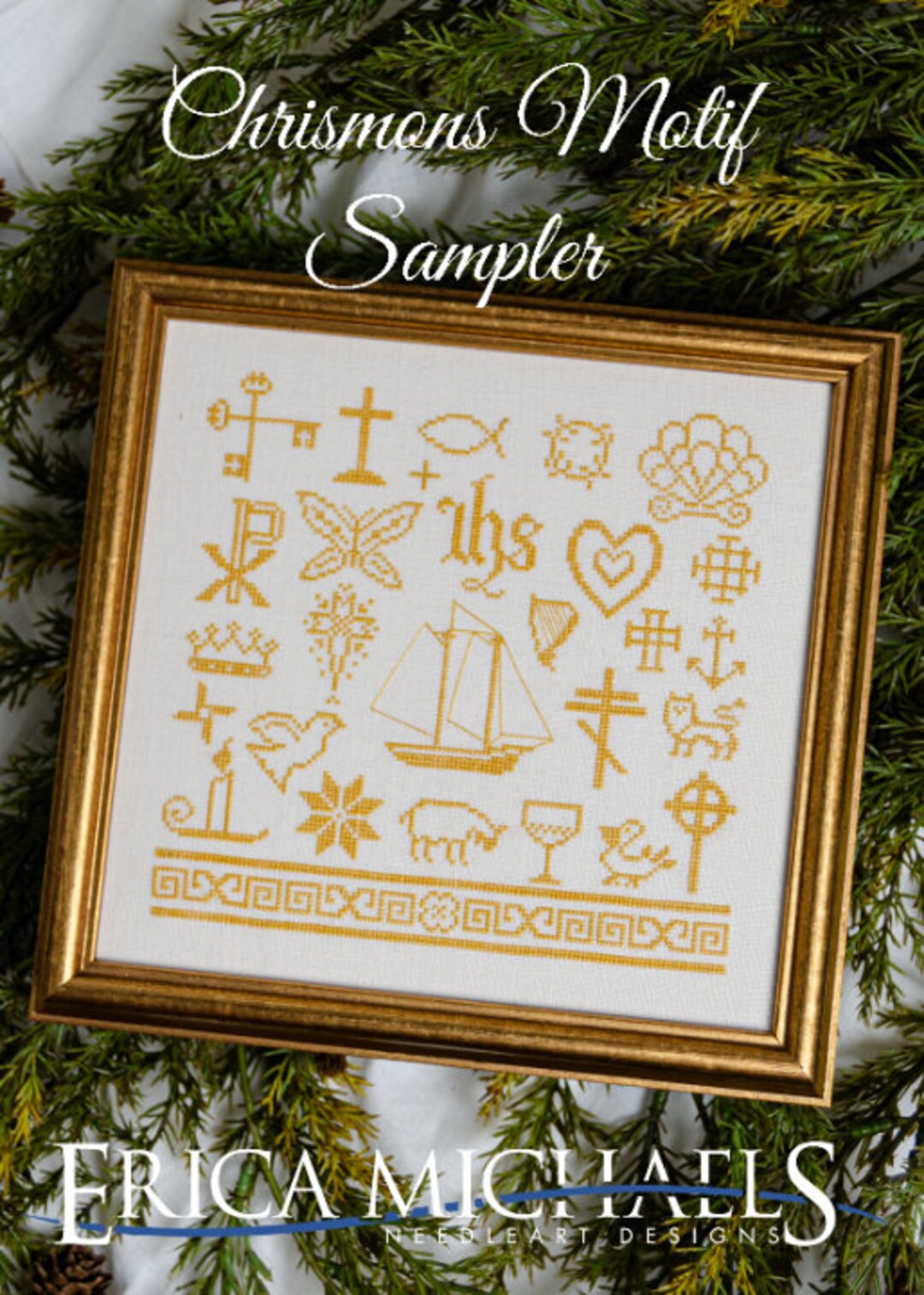 Counted Cross Stitch Pattern, Chrismons Motif Sampler, Christmas Decor ...