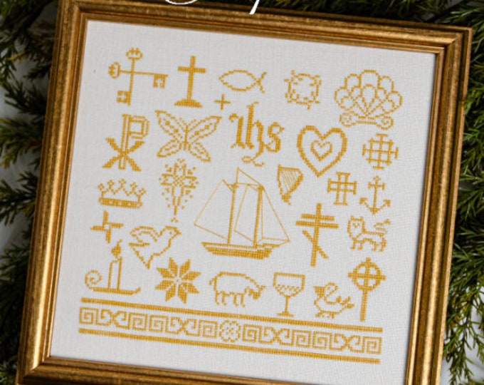 Counted Cross Stitch Pattern, Chrismons Motif Sampler, Christmas Decor ...