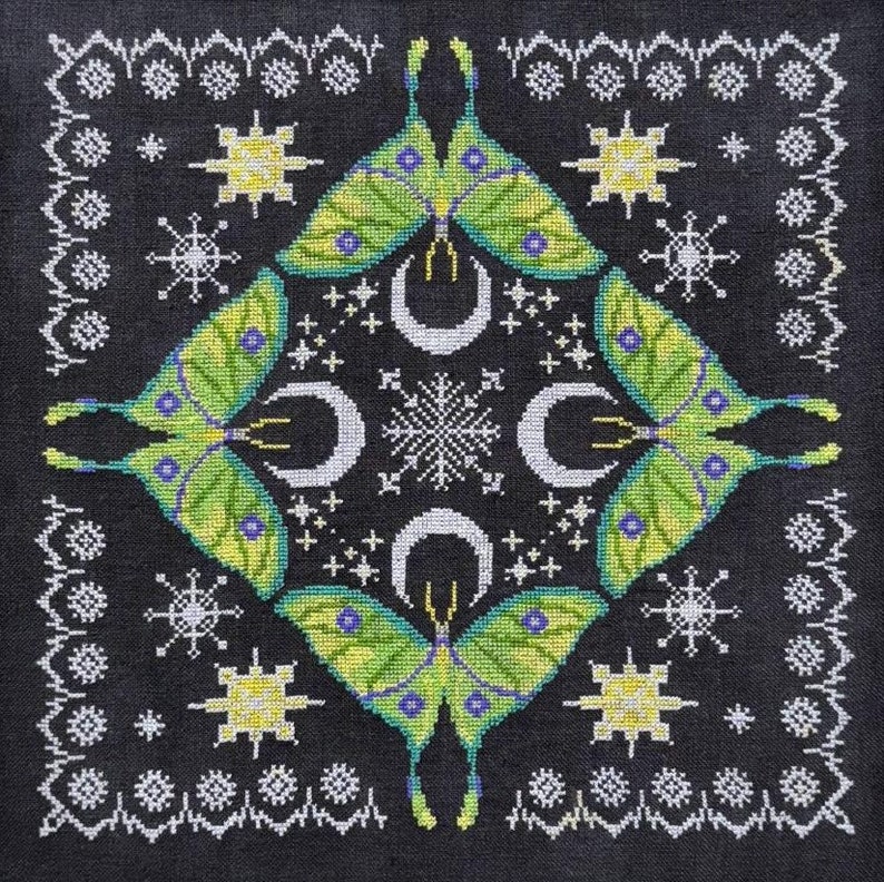 Counted Cross Stitch Pattern, They Come at Night, Home Decor, Insect ...