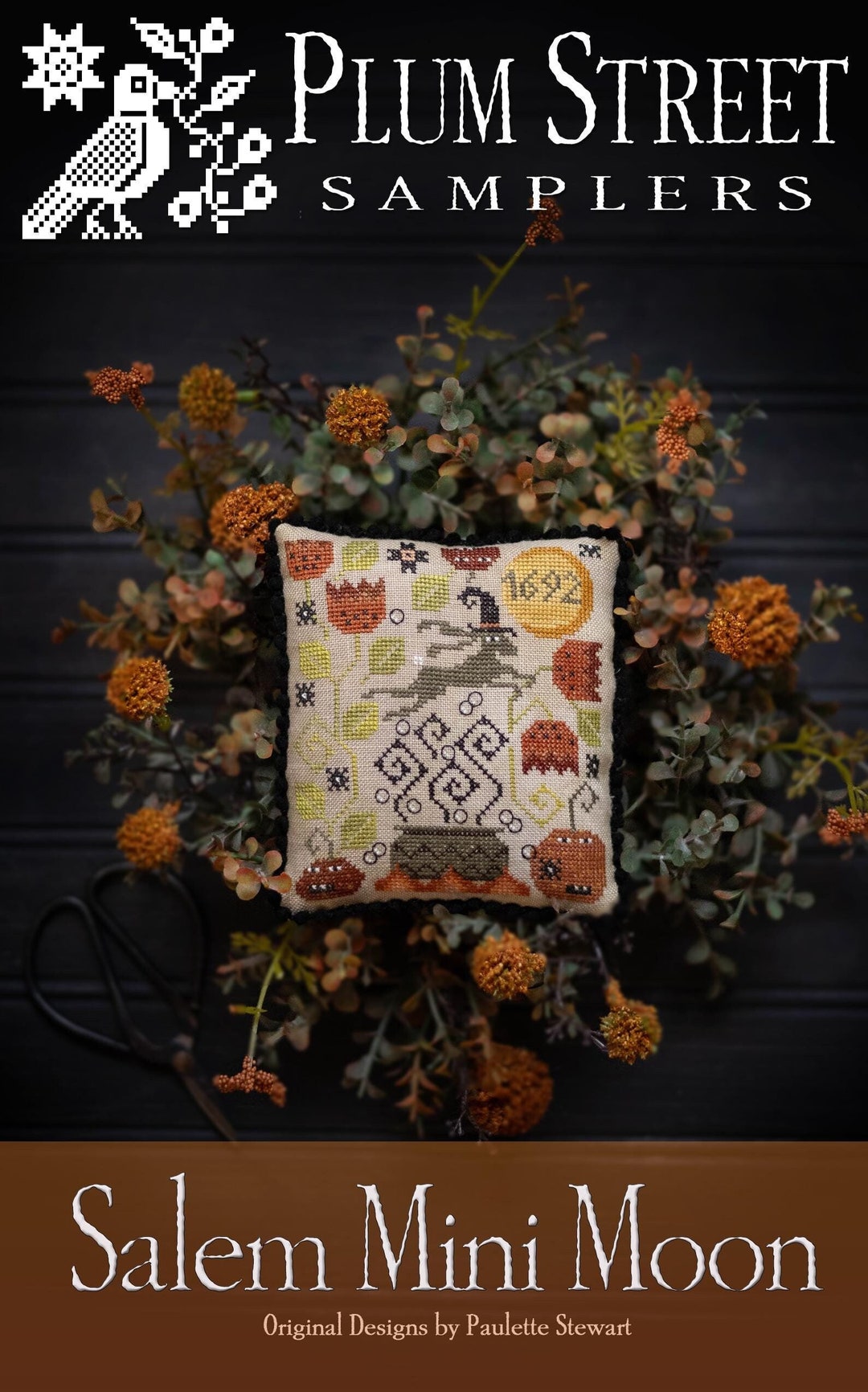 Counted Cross Stitch Pattern, Salem Mini Moon, Rabbit, Pumpkins, Fall ...