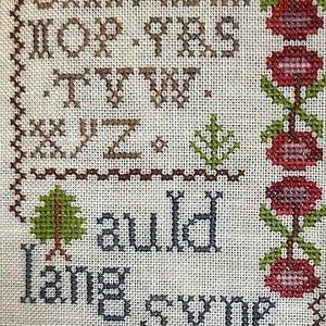 Cross Stitch Pattern, Robert Burns Sampler, Auld Lang Syne, Pillow ...