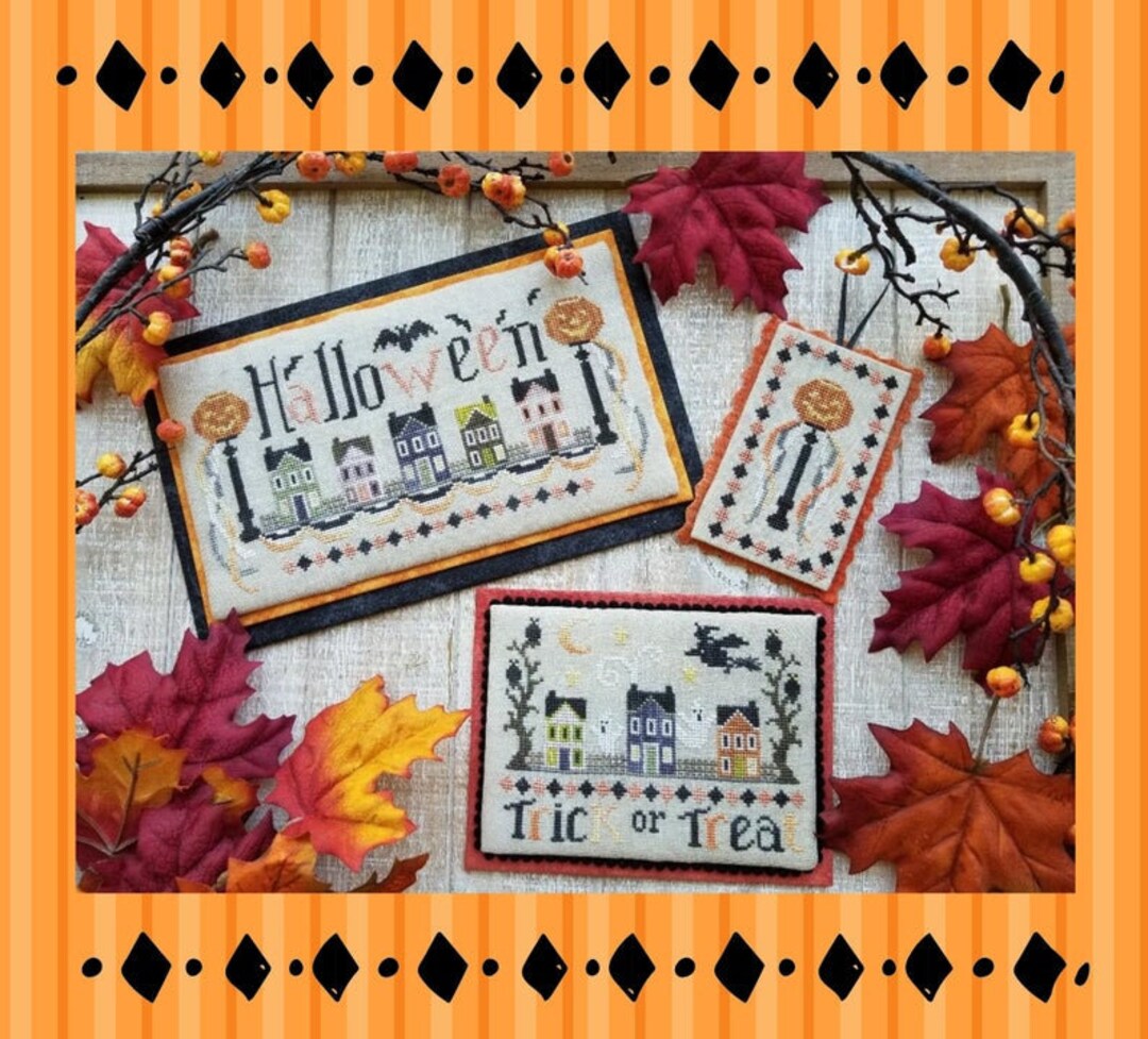 Counted Cross Stitch Pattern Halloween Street Halloween - Etsy