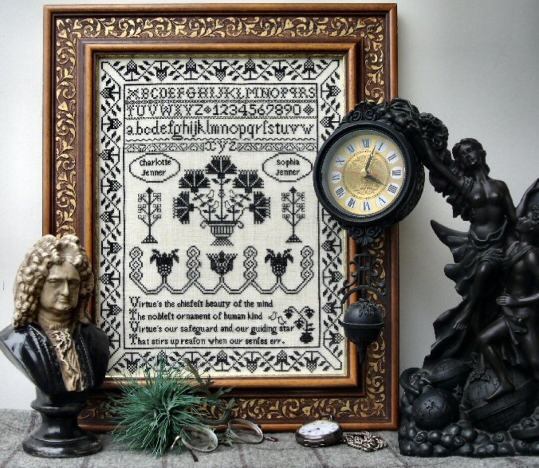 Counted Cross Stitch Pattern, Sisters Sampler, Reproduction Sampler ...