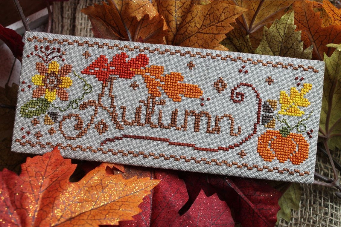 Counted Cross Stitch Pattern Autumn Fling Pumpkins Acorns | Etsy