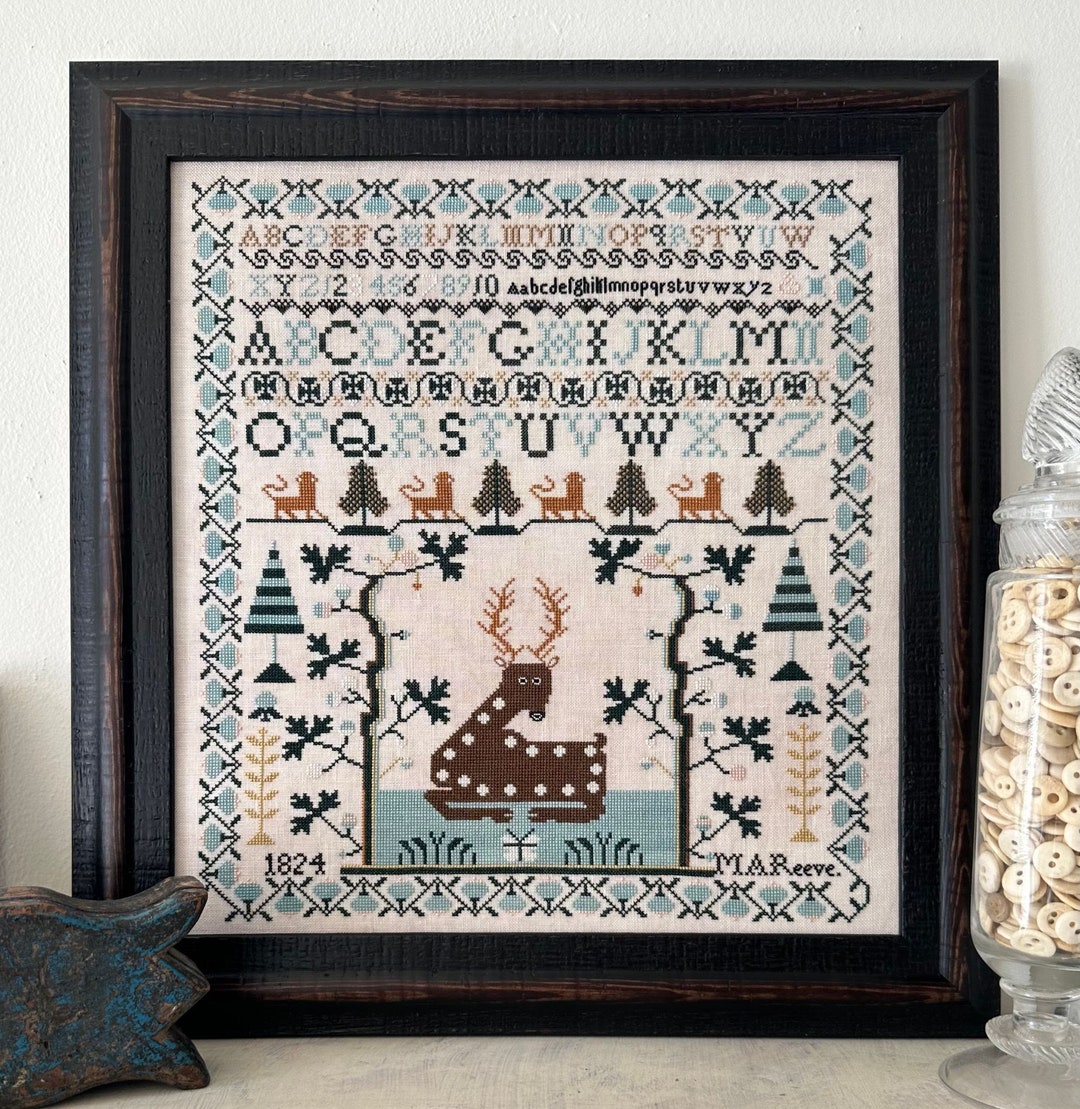 Counted Cross Stitch Pattern, M A Reeve 1824, Primitive Rustic ...