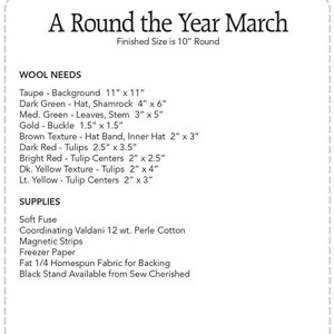 Wool Applique Pattern, A Round the Year, March, Wool Wallhanging ...