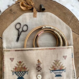 Counted Cross Stitch Pattern, Sarah's Sewing Bag, Primitive Decor, Sewing Bag Sampler, Stacy ...