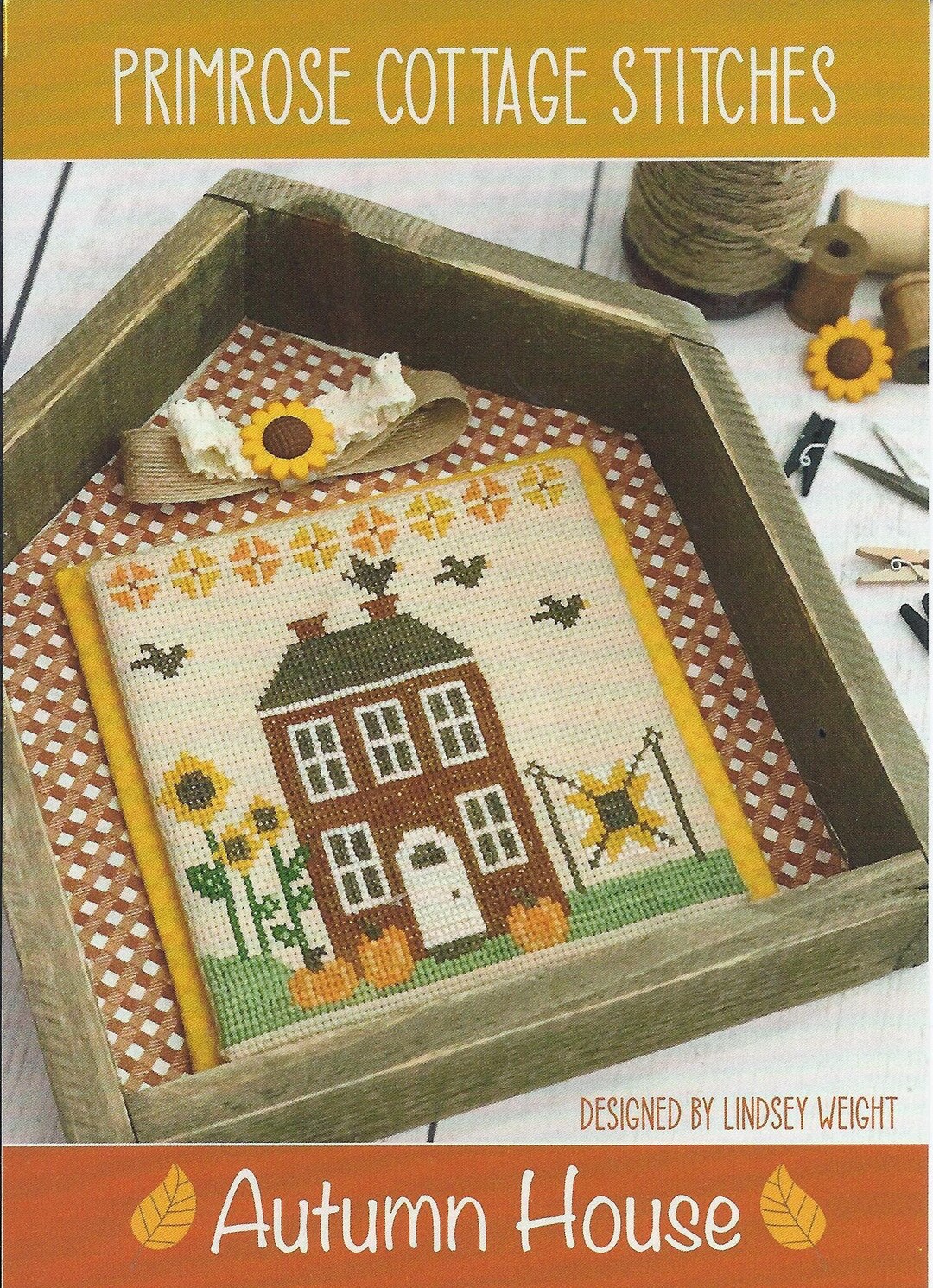 Counted Cross Stitch Pattern, Autumn House, Fall Decor, Sunflowers ...