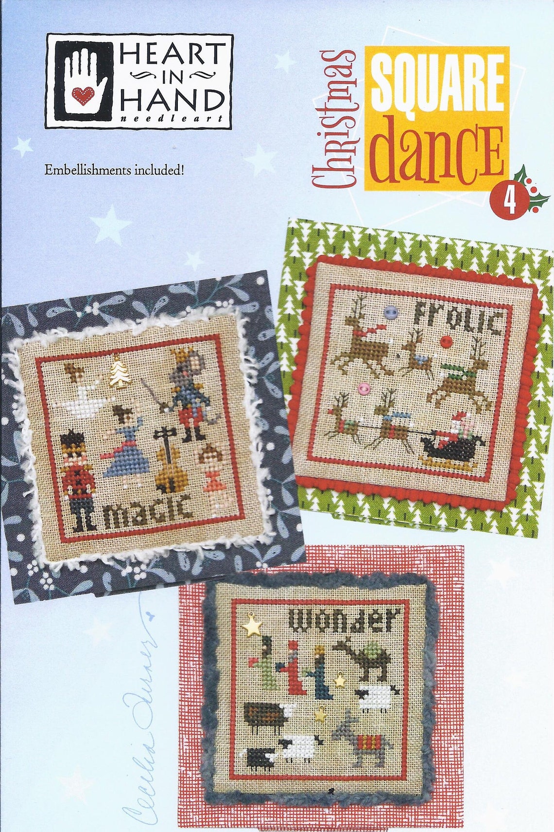Counted Cross Stitch Pattern, Christmas Square Dance 4, Christmas Decor ...