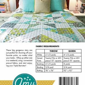 Quilt Pattern, Triple Barnstar, Patchwork Quilt, Appliqued Quilt, Home Decor, Fat Quarter ...