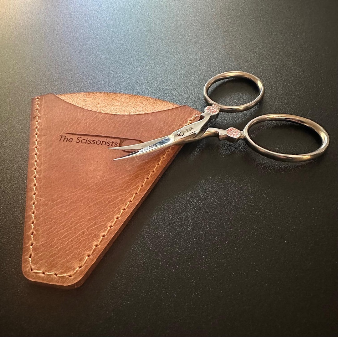 Crescent Scissors, Curved Embroidery Scissors, Leather Sheath, Heirloom ...