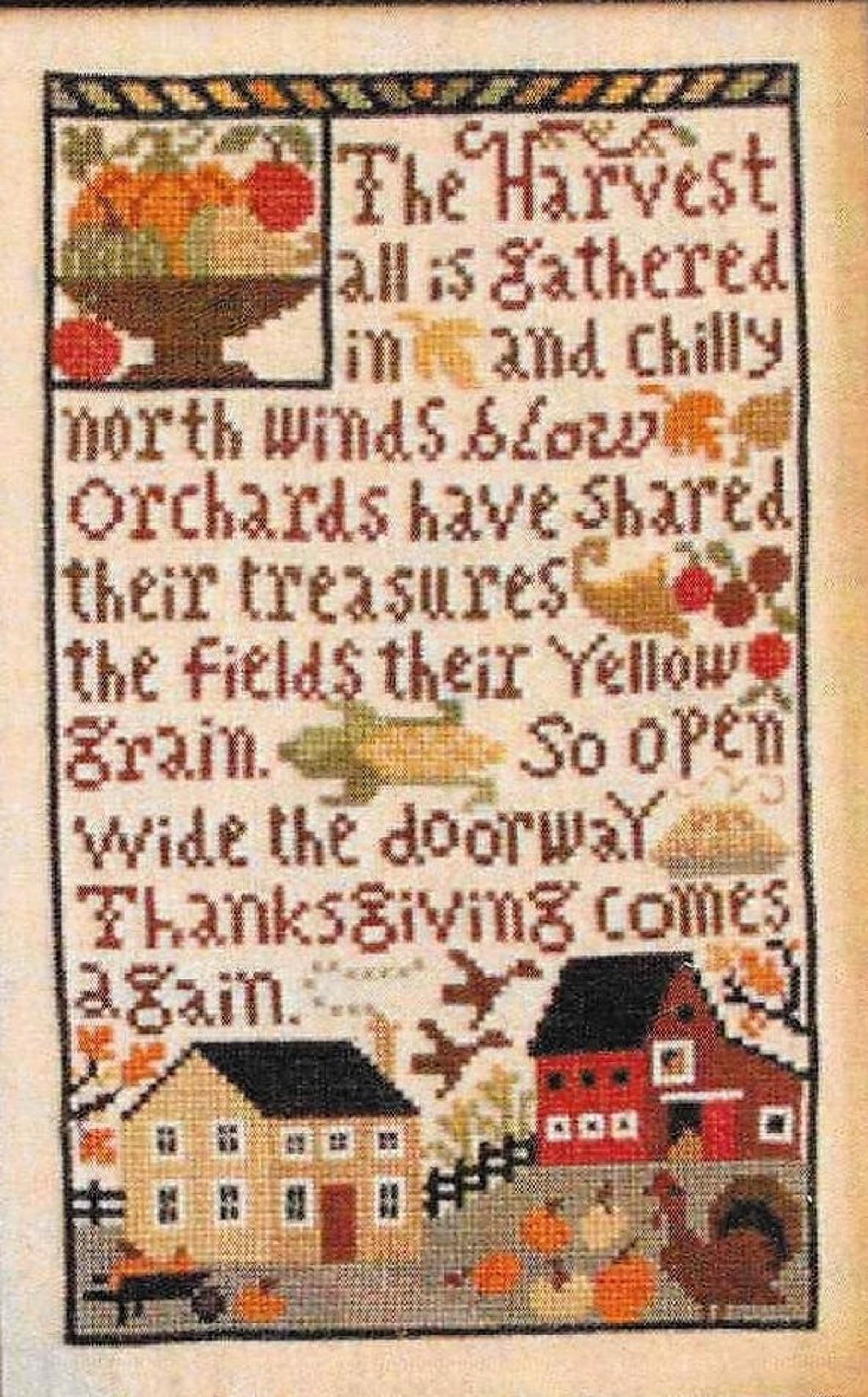 Counted Cross Stitch Pattern Thanksgiving Comes Again Fall - Etsy