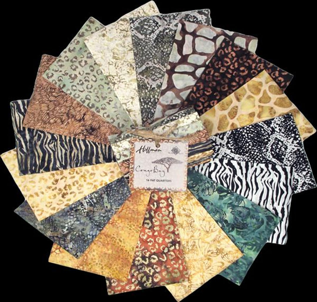 Quilt Fabric, Congo Bay, Forest, Warm Tone Batiks, Fat Quarter Bundle ...