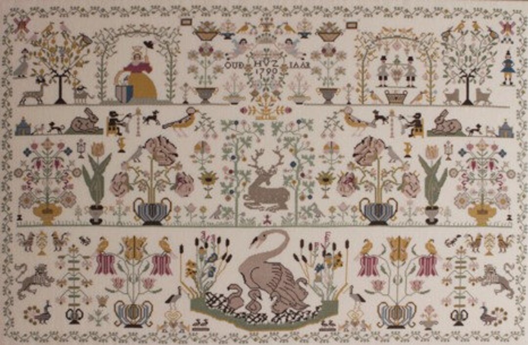 Counted Cross Stitch Pattern, Dutch Beauty Sampler, Scandinavian Art ...