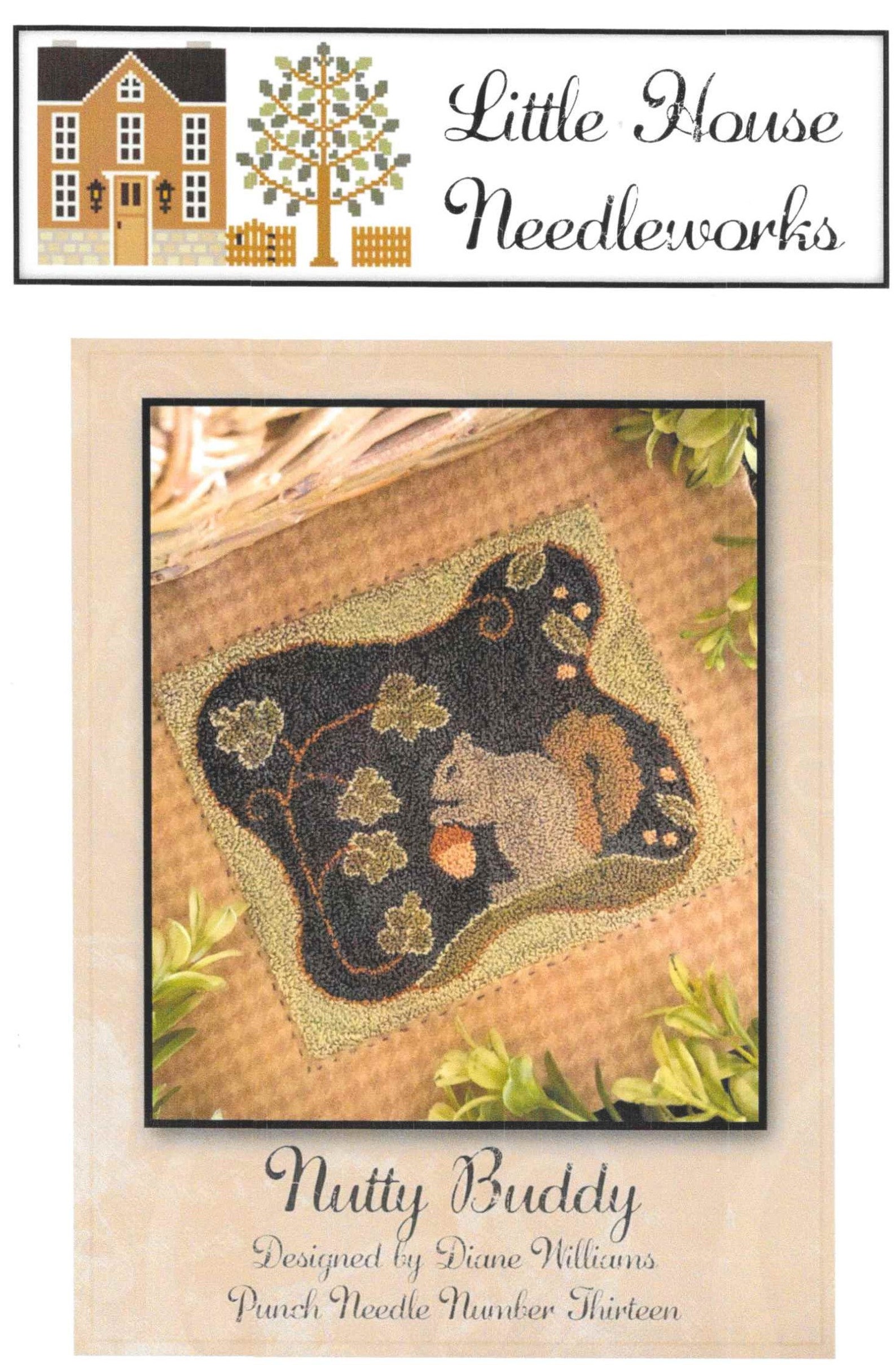 Punch Needle Pattern, Nutty Buddy, Squirrel, Fall Decor, Acorn, Country Decor, Punch Needle ...