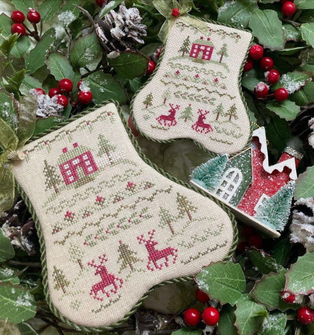 Counted Cross Stitch Pattern, Sampler Stocking 2, Christmas Decor ...