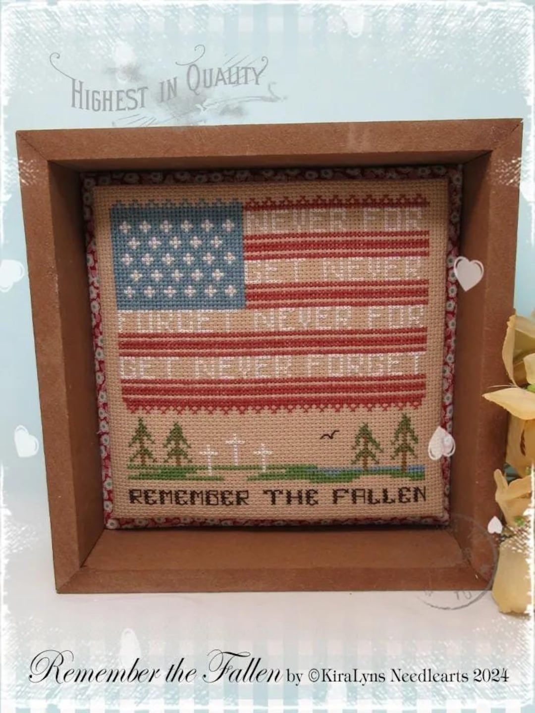 Counted Cross Stitch Pattern, Remember the Fallen, Summer Decor ...