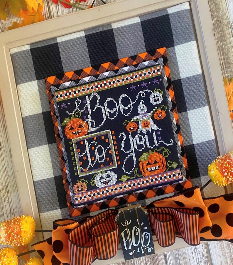 Cross Stitch Pattern Boo to You Halloween Decor Pumpkins - Etsy