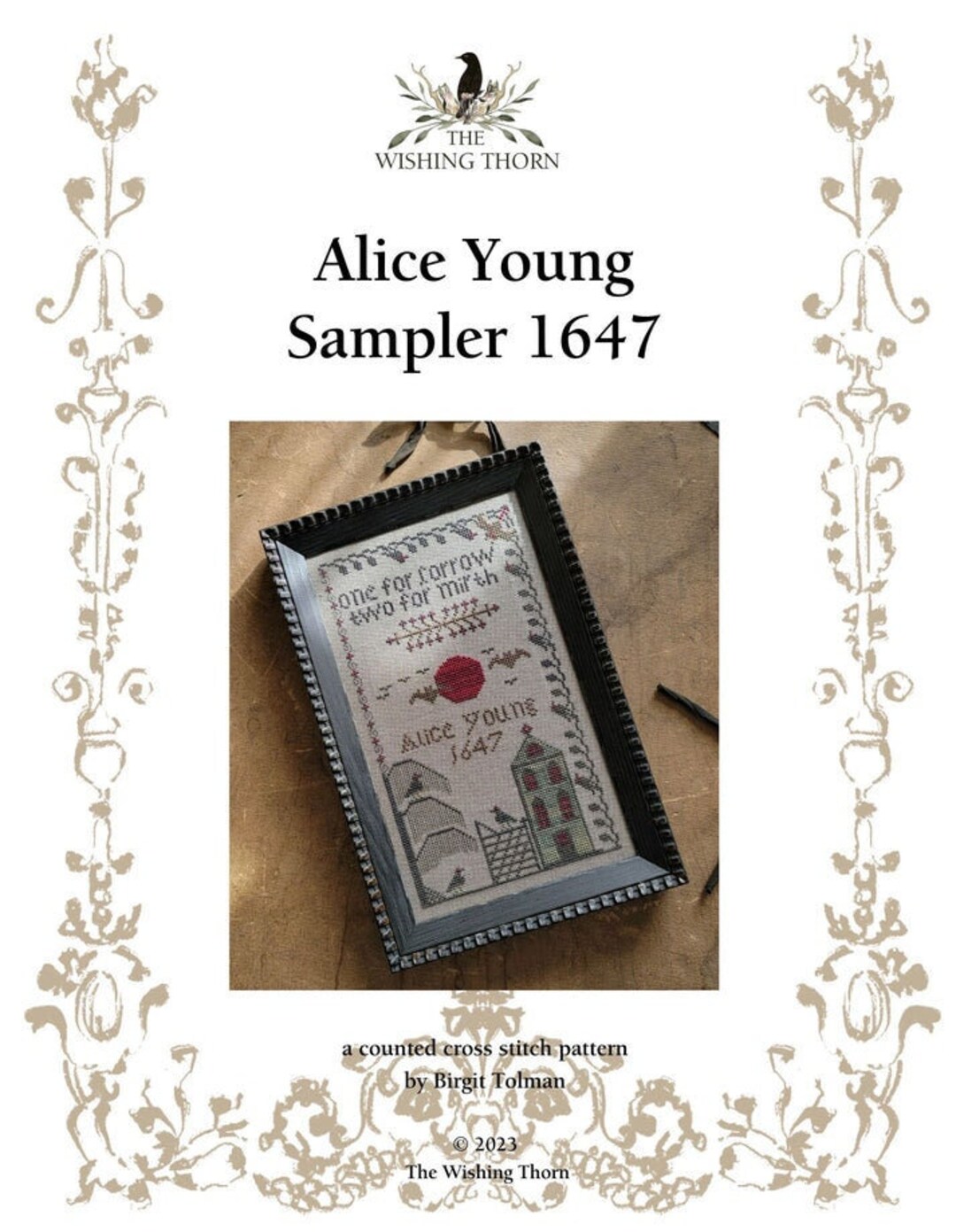 Counted Cross Stitch Pattern, Alice Young Sampler 1647, Reproduction ...