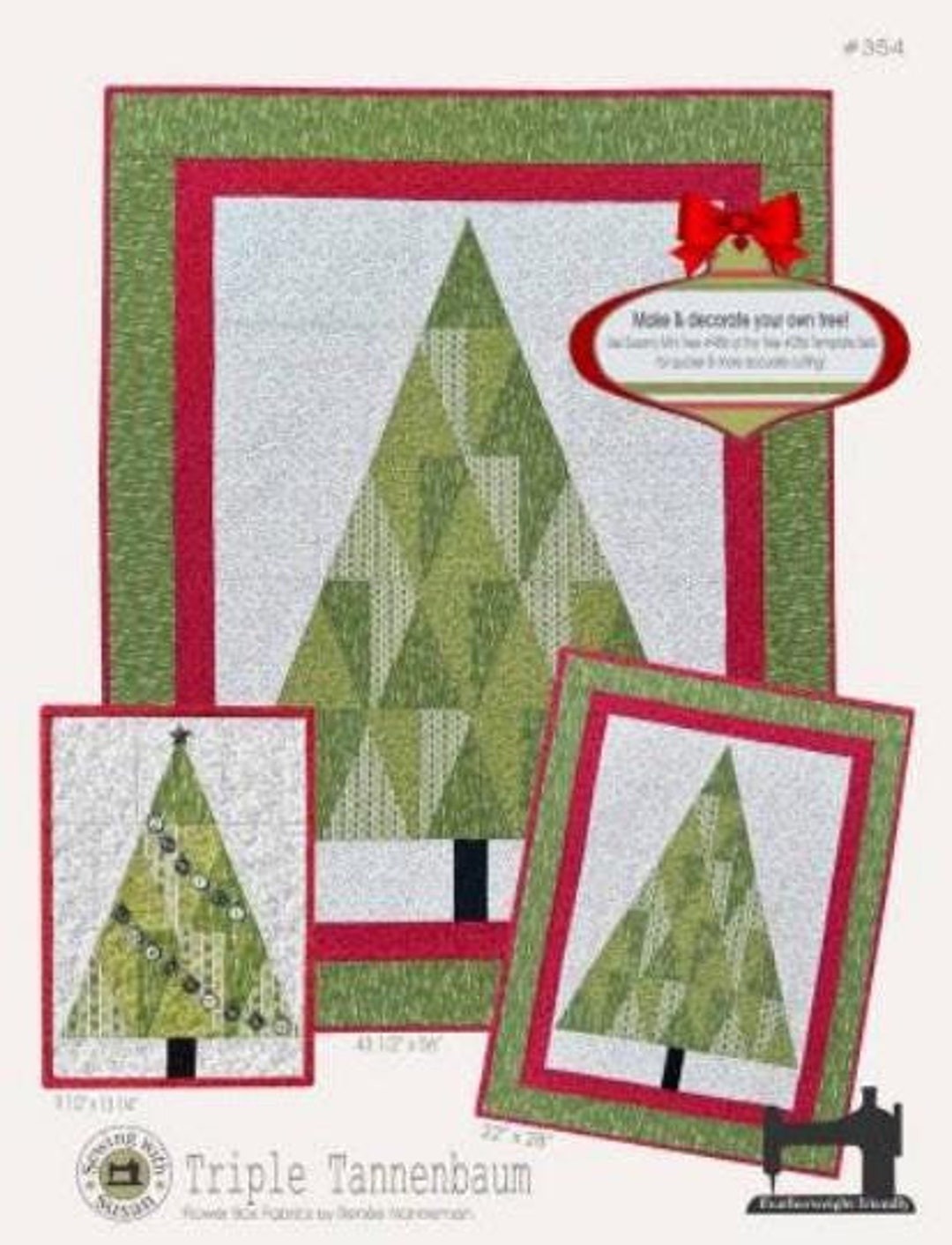 Quilt Pattern, Triple Tannenbaum, Christmas Decor, Cottage Decor ...