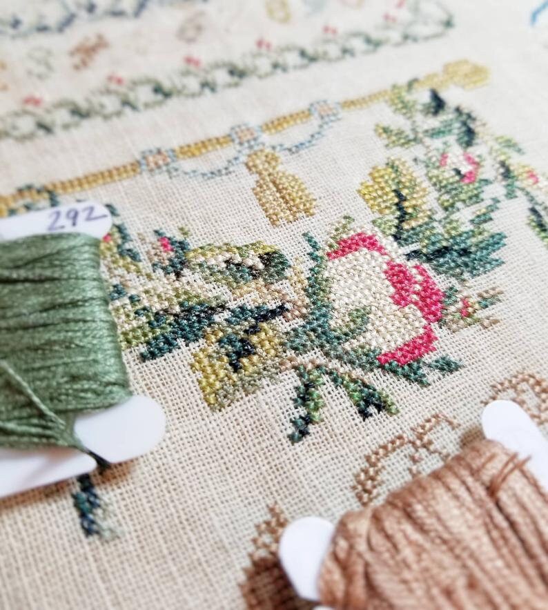 Counted Cross Stitch Red R Sampler Reproduction Sampler - Etsy