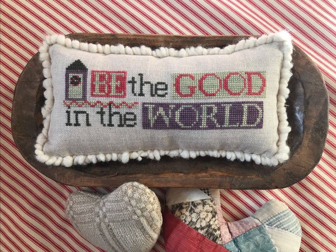 Counted Cross Stitch, Be the Good, Hearts, Snowman, Winter Decor ...