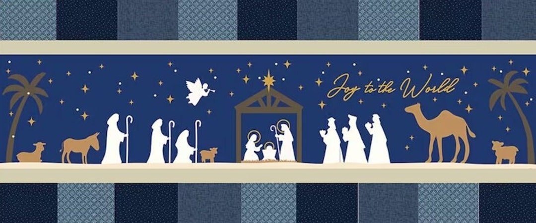 Nativity Bench Pillow, Machine Embroidery, Quilt Fabric Kit ...