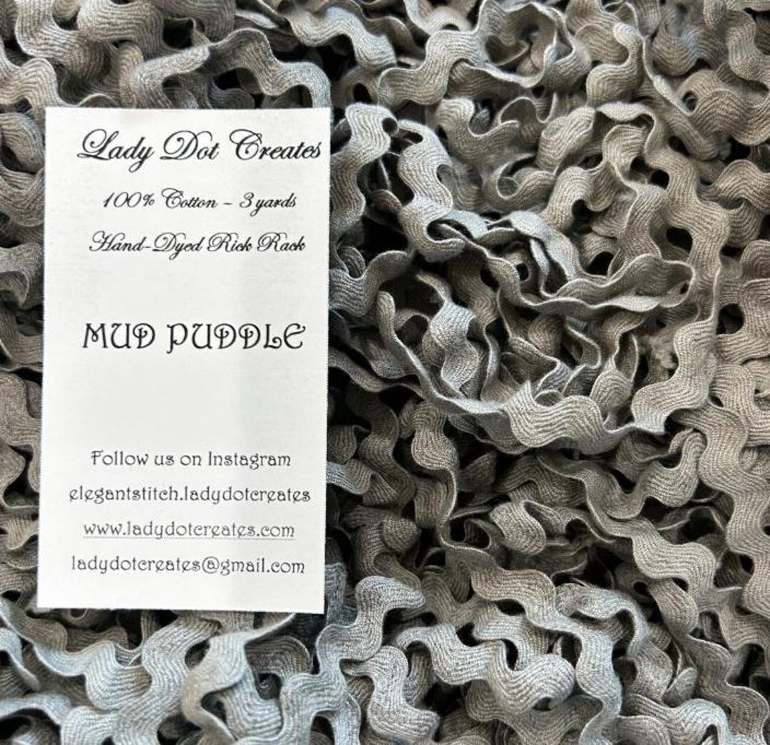 Rick Rack Trim, Mud Puddle, Lady Dot Creates, Hand Dyed Rick Rack ...
