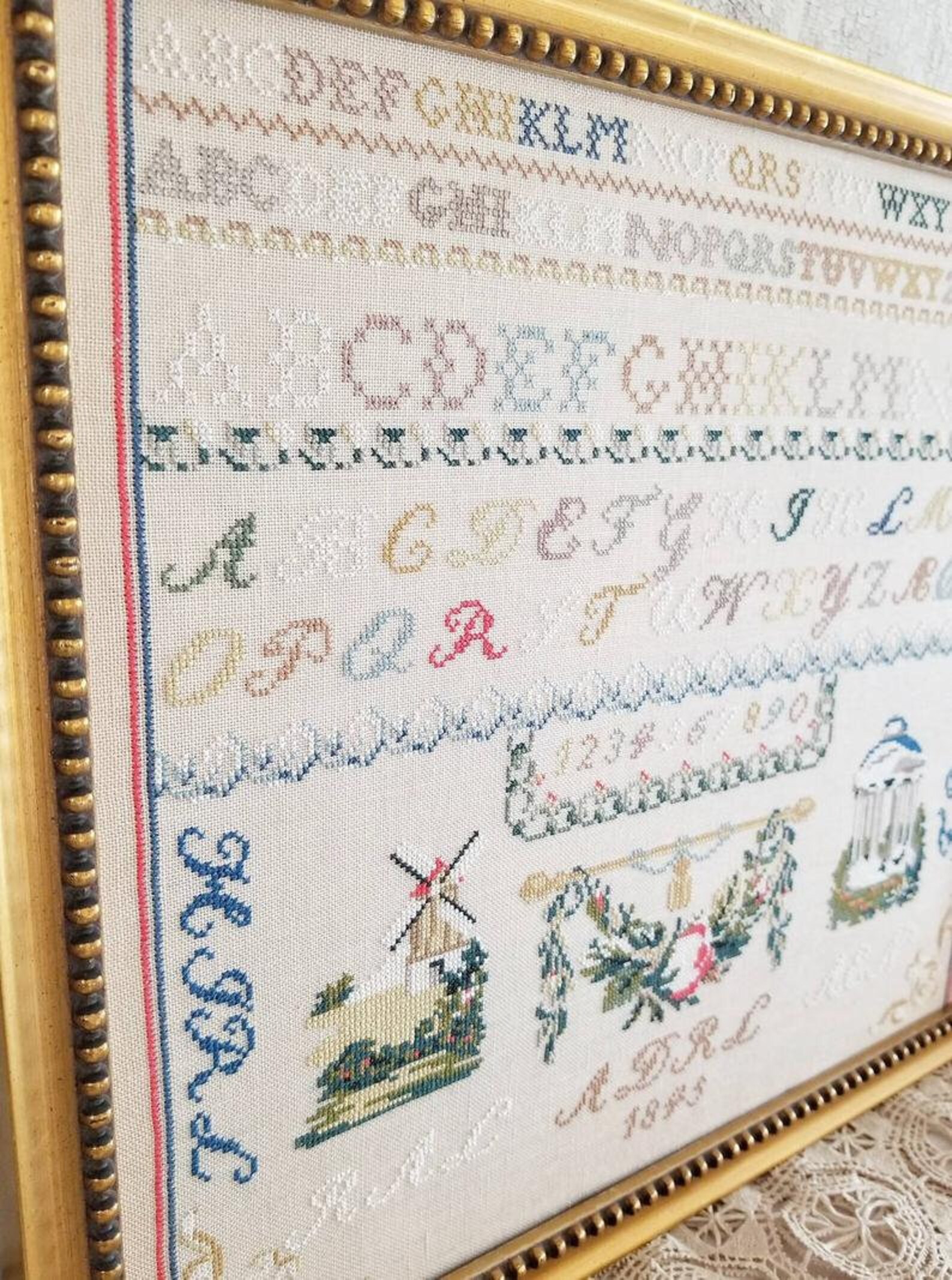 Counted Cross Stitch Red R Sampler Reproduction Sampler - Etsy