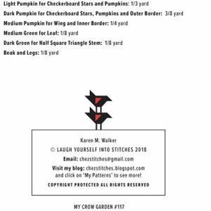 Quilt Pattern, My Crow Garden, Patchwork, Pumpkins, Wall Hanging, Fall ...