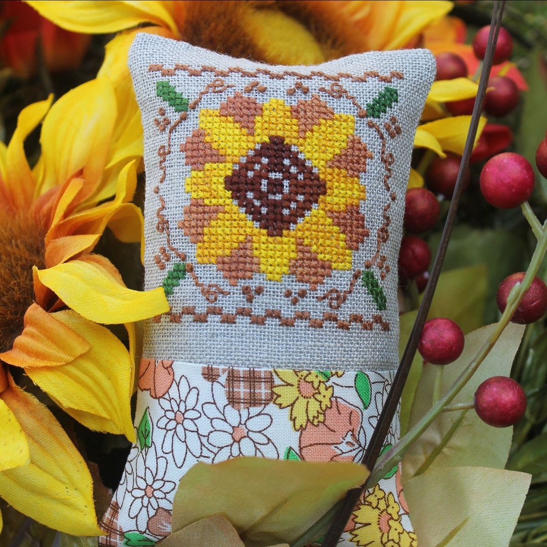 Counted Cross Stitch Pattern, Little Fall Fling, Sunflower, Autumn ...