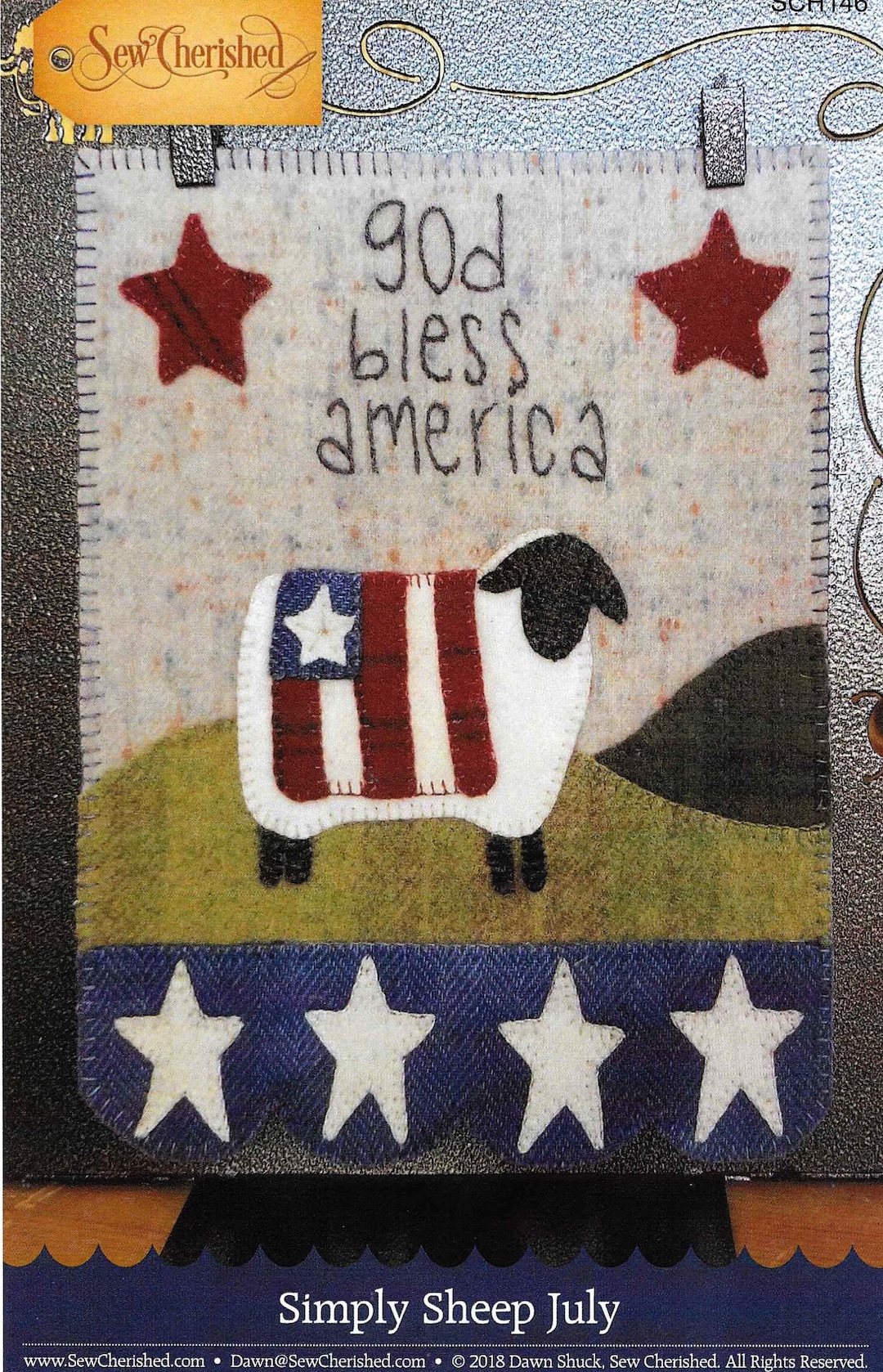 Wool Applique Pattern, Simply Sheep, Wool Wallhanging, Americana Sheep ...