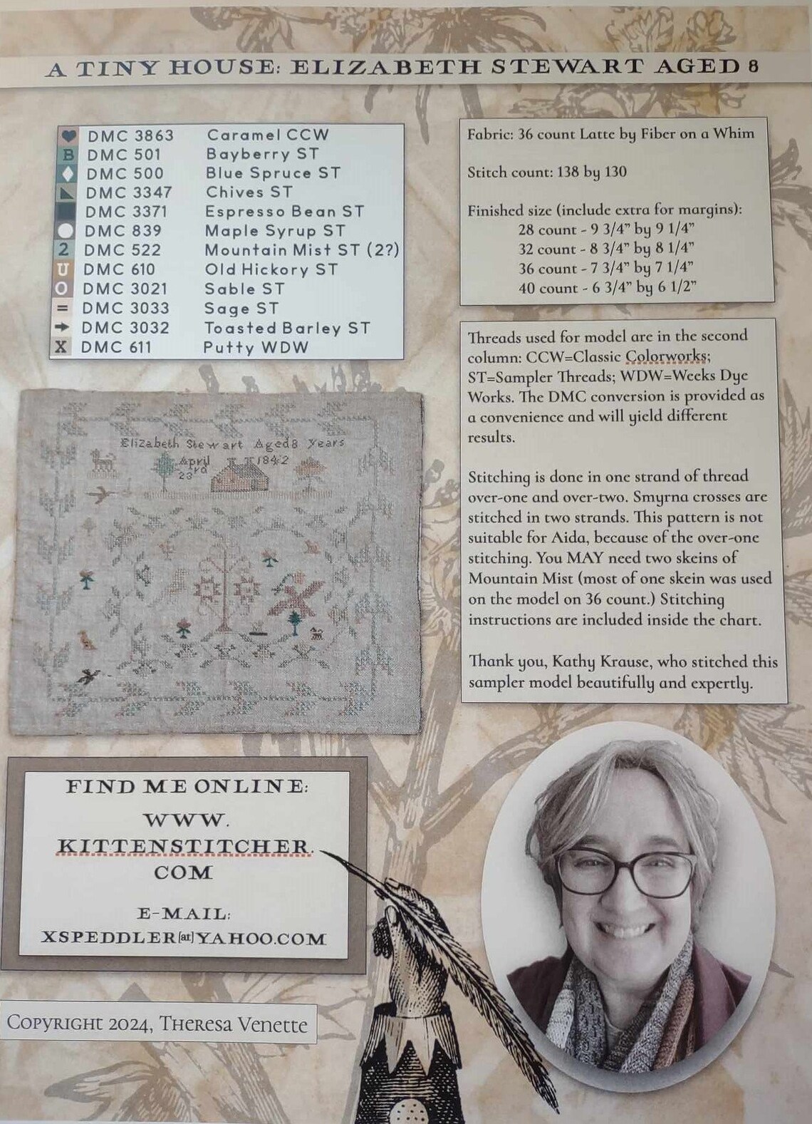 Counted Cross Stitch Pattern, A Tiny House, Elizabeth Stewart 1842 ...