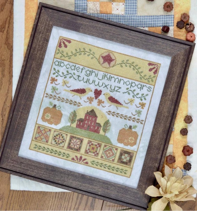 Counted Cross Stitch, Pumpkin Folk, Fall Decor, Harvest, Farmhouse ...