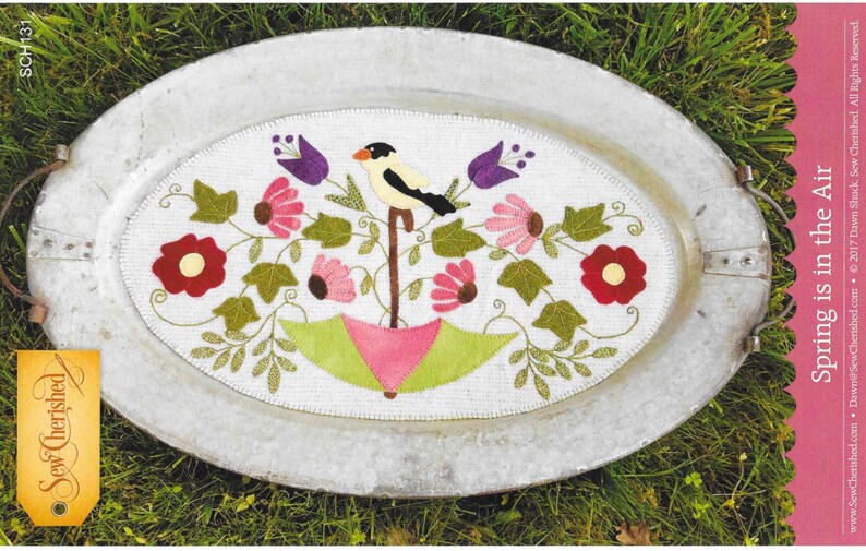 Wool Applique Pattern Spring is in the Air Table Mat Spring - Etsy