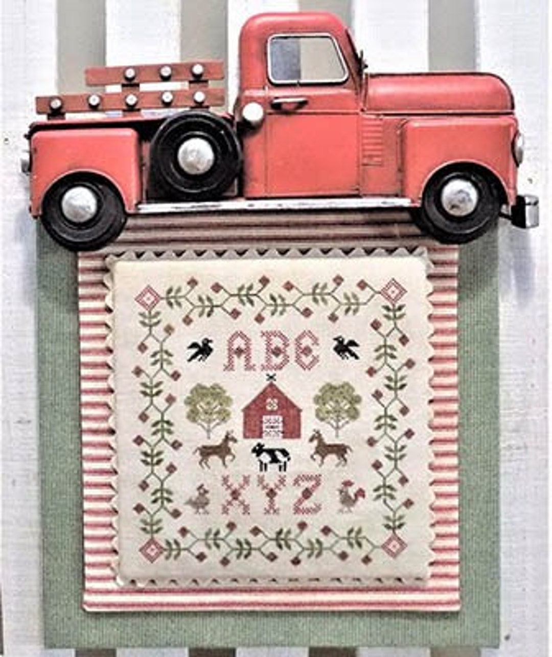 Counted Cross Stitch Pattern, Farm Life Sampler, Barn, Barnyard Animals ...
