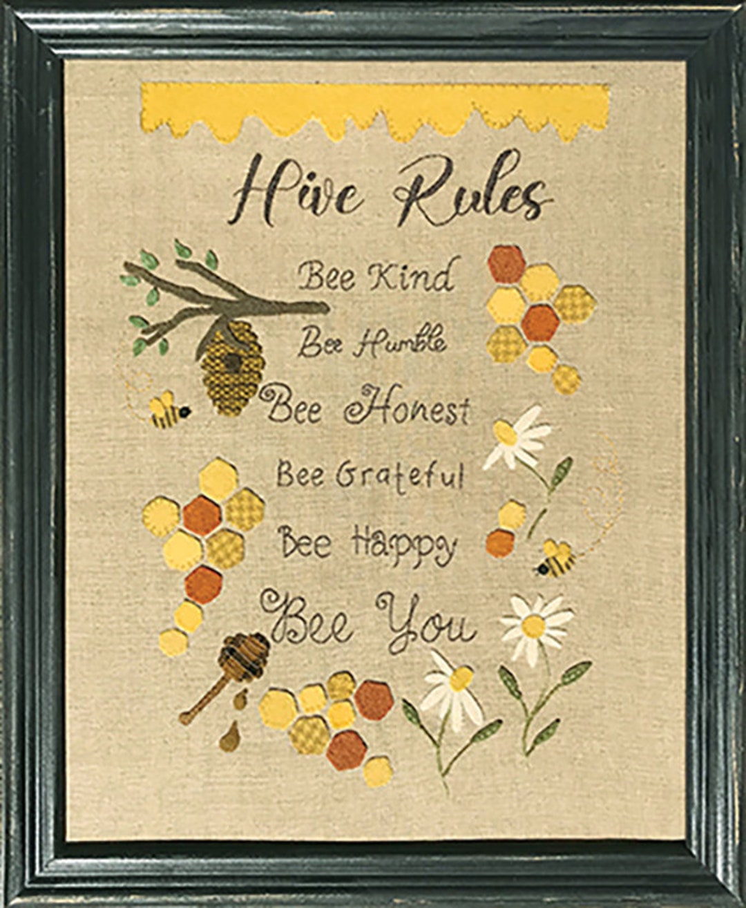 Wool Applique Pattern, Hive Rules, Wool Applique Stitchery, Summer ...