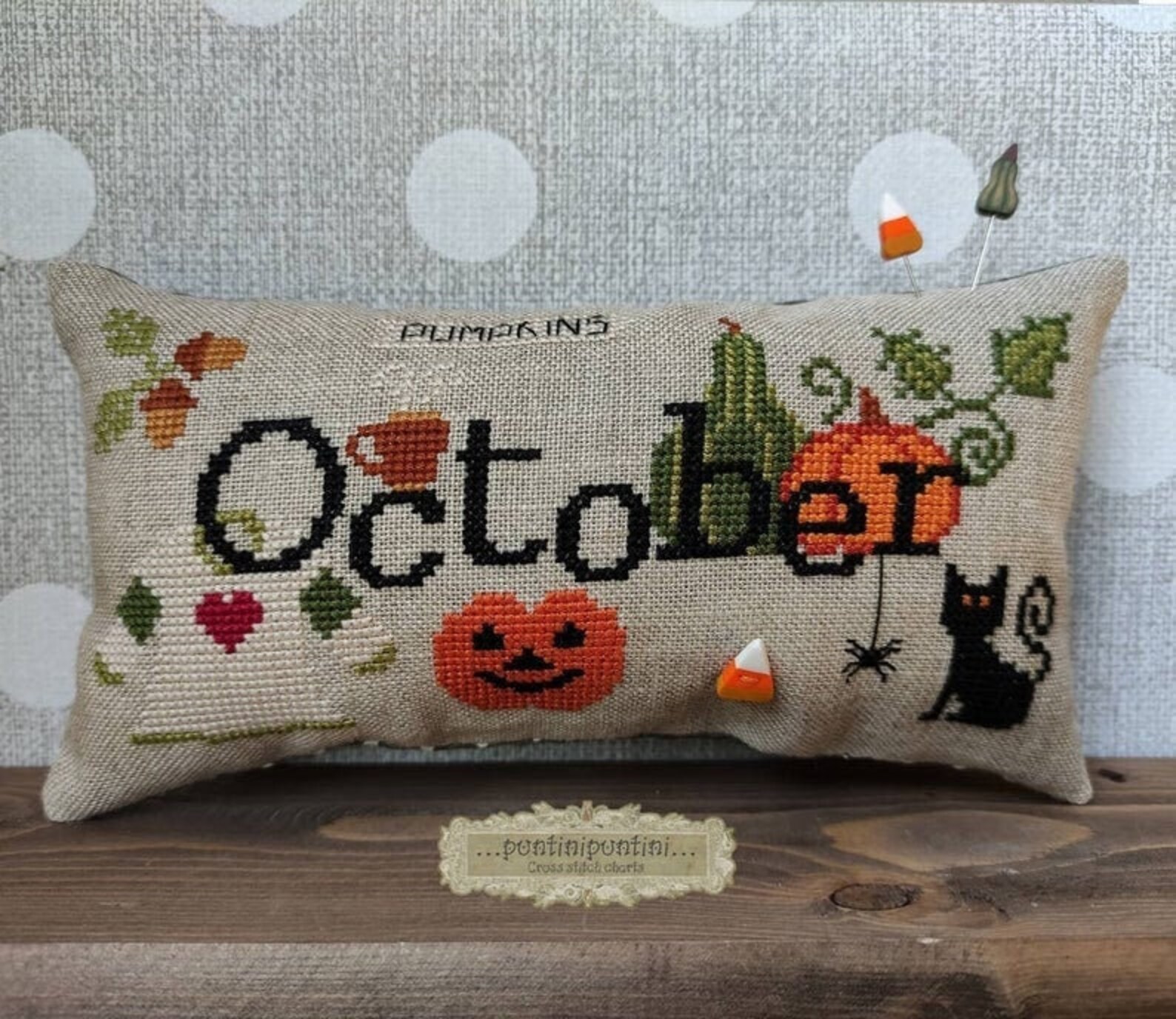 Counted Cross Stitch Pattern, When I Think of October, Autumn Decor ...